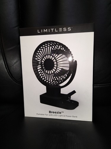 Limitless Breezie Portable Fan with LED Light & 8,000mAh Power Bank | eBay
