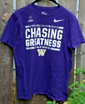 Nike designed WASHINGTON HUSKIES UW Football Team COLLEGE T-SHIRT Sz ...