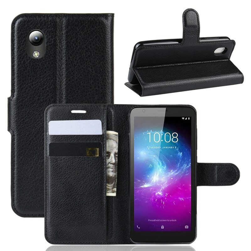Premium Leather Wallet PHONE Case TPU Cover Optus X Power 2 + Tempered ...