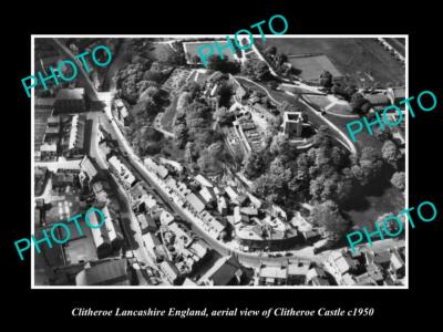 OLD 8x6 HISTORIC PHOTO OF CLITHEROE ENGLAND AERIAL VIEW OF CASTLE c1950 ...