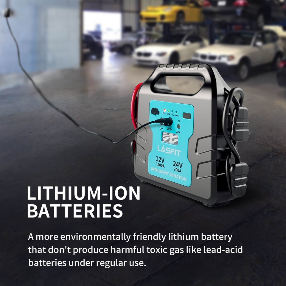 Truck Jump Starter 12V 24V Heavy Duty Battery Booster Jumper Box 1400 ...