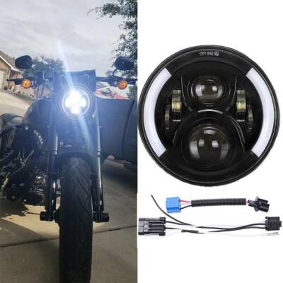 7" inch Motorcycle LED Headlight For Kawasaki KLR 650 Ninja 650 650R ...