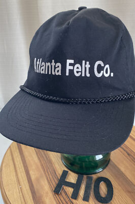 VINTAGE ATLANTA FELT CO. TRUCKER HAT SNAPBACK ADJUSTABLE BLACK VGC H10 ...