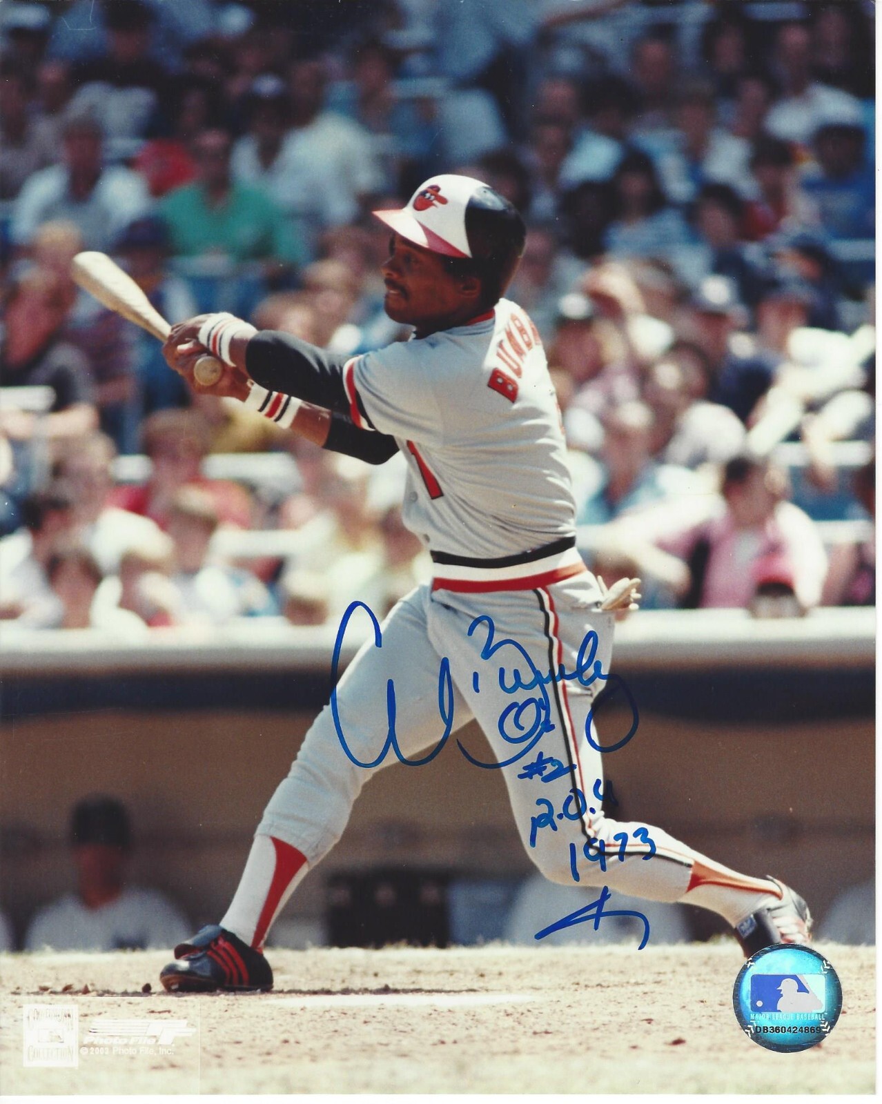 Al Bumbry Autograph Signed 8x10 Color Photo MLB Baltimore Orioles 1973 ...