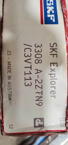SKF 3308 A-2ZTN9/C3VT113 SKF Angular contact ball bearing, double row ...