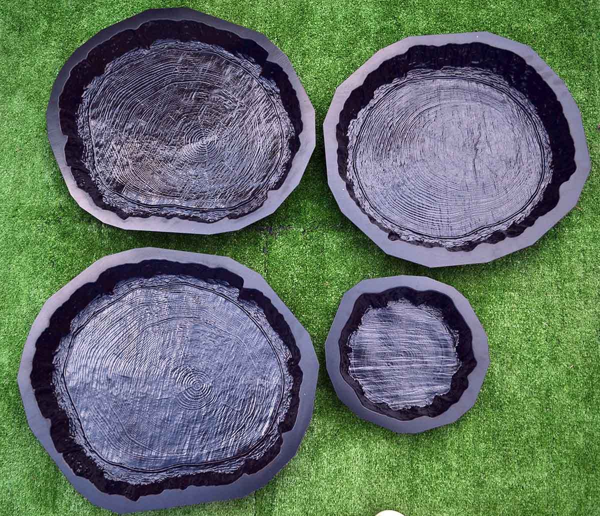 Concrete molds Log slab Stepping Stone Cement Mold garden path Set 4 ...