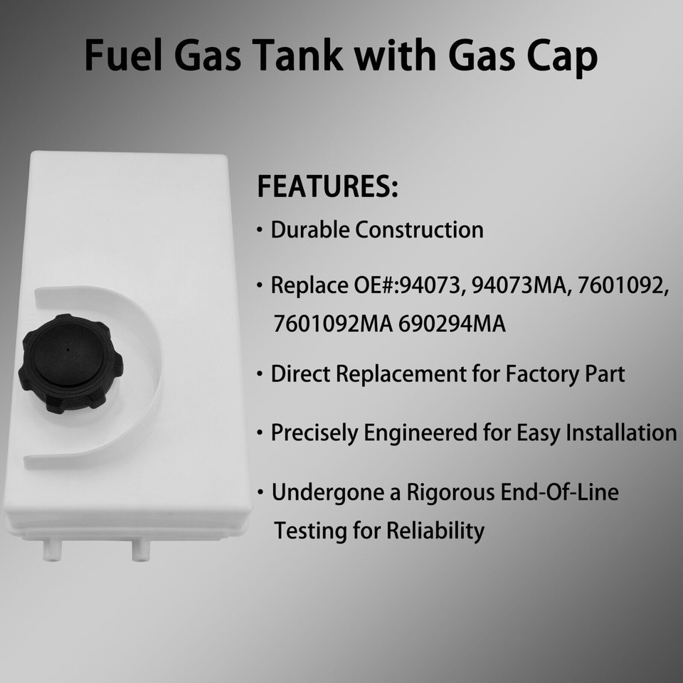 7601092MA Fuel Gas Tank w/ Cap For Murray 7601092 94073 Lawn Mower ...