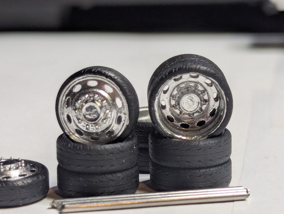 1/64 Scale Custom 3D printed Wheels Set Of 6 With Rubber Resin Tires | eBay