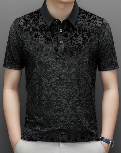 Mens See Through Sheer Sexy Thin Cool Short Sleeve Polos Shirts Summer ...