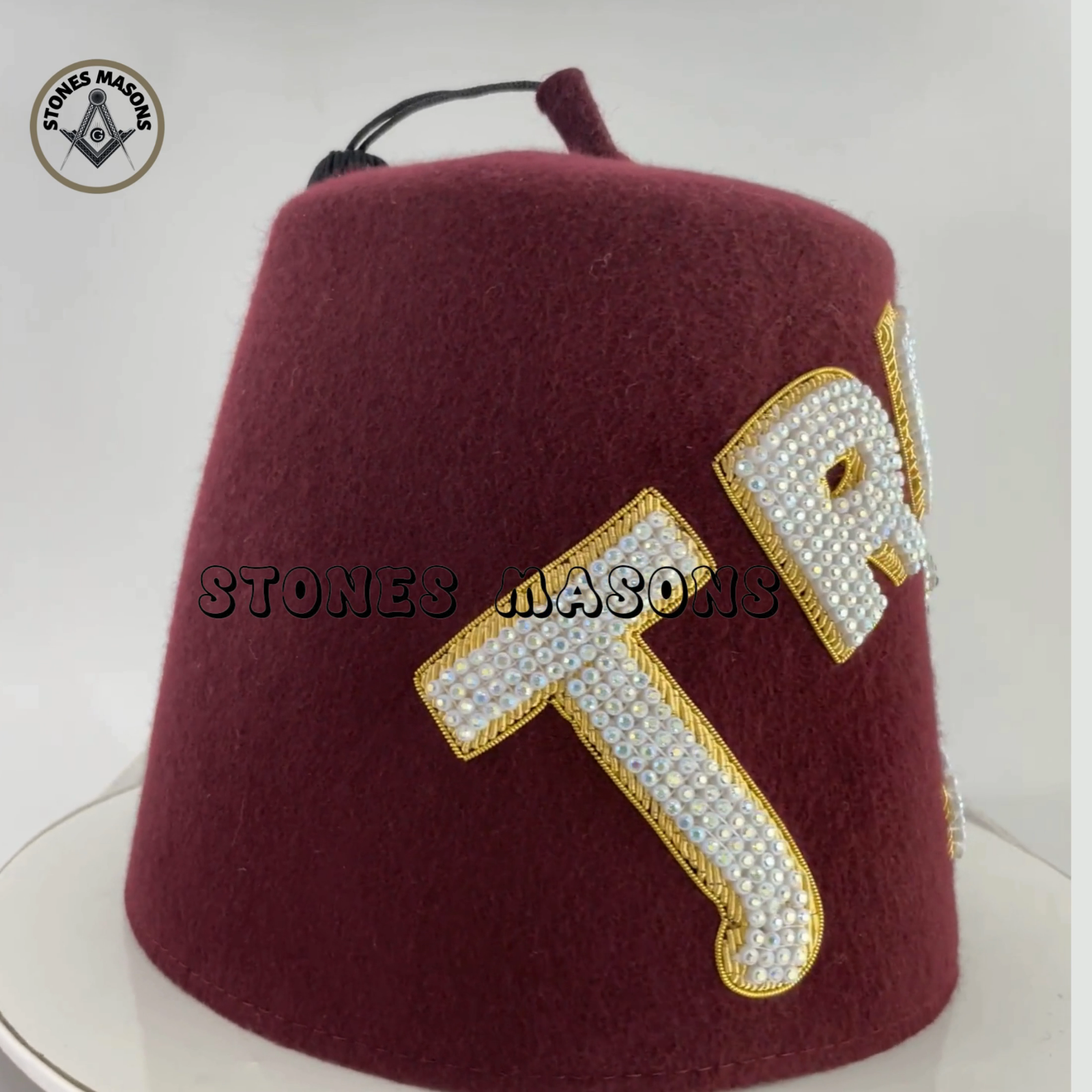 Masonic Shriner Fez Hat Custom Hand Embroidery with Rhinestones Work | eBay