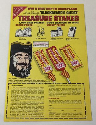 1968 Nabisco Sugar Daddy ad page ~ Disney BLACKBEARD'S GHOST Treasure ...