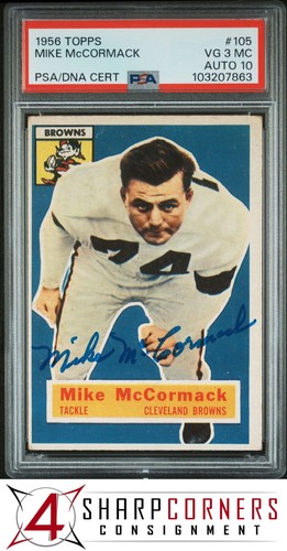 1956 TOPPS #105 MIKE McCORMACK BROWNS HOF PSA 3 (MC) DNA AUTO 10 | eBay