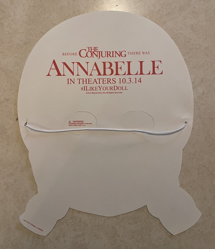 Annabelle The Conjuring Press Promo Mask 2014 Horror Movie Memorabilia ...