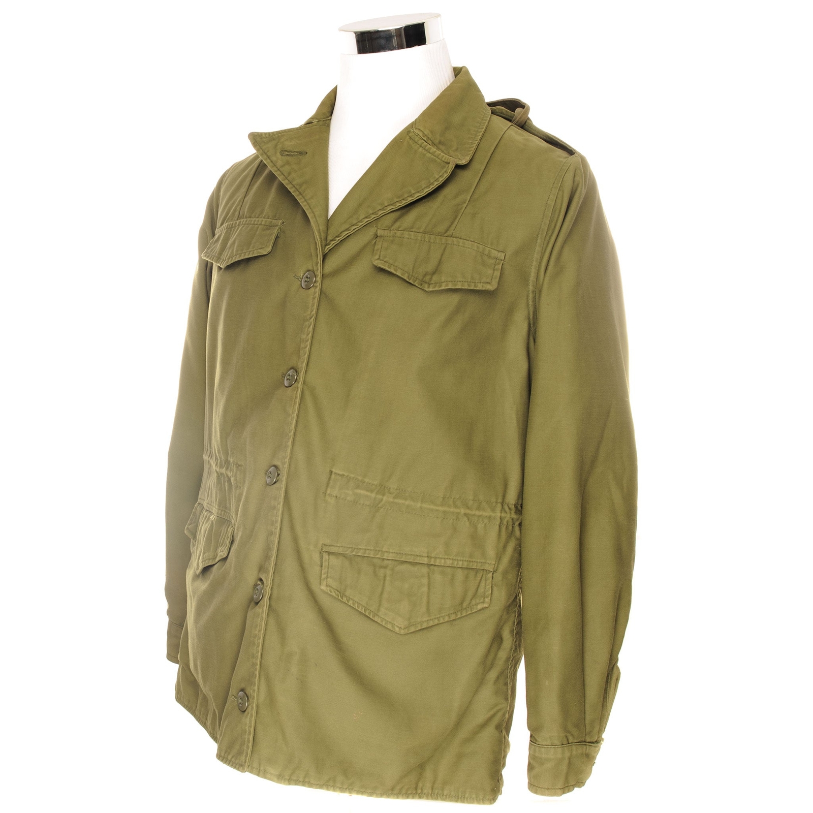 VINTAGE US ARMY M-1943 M43 FIELD JACKET WITH HOOD 1970'S SIZE WOMAN 14L ...