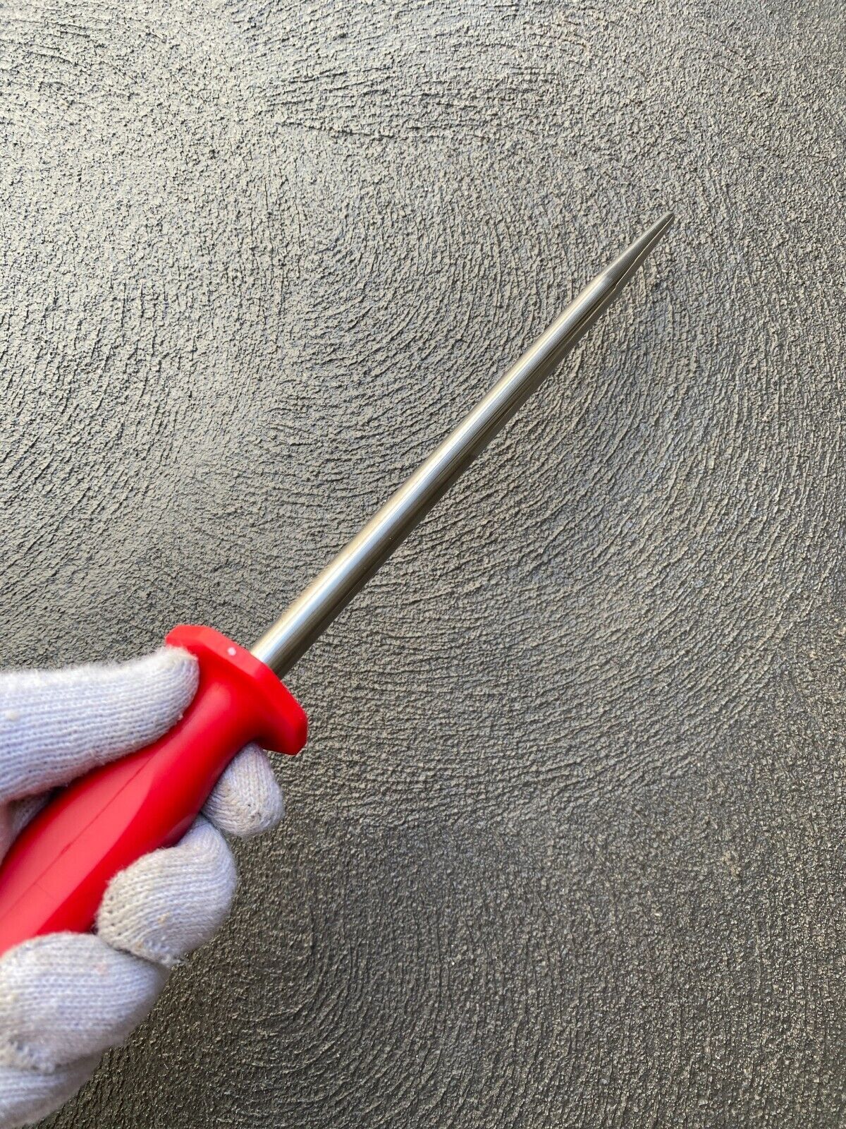 2PC Butcher Pro Round Polished Honing Sharpening Steel 12" Red Heavy ...