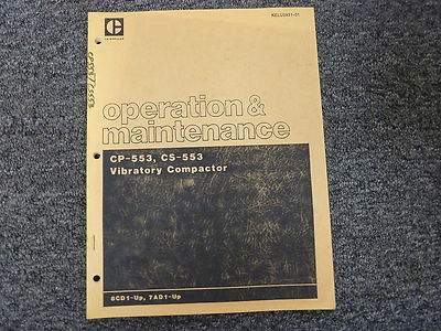 Caterpillar Cat CP553 & CS553 Vibratory Compactor Owner Operator Manual ...