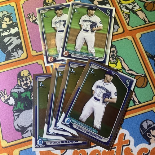 2024 Bowman 1st Draft Chrome Prospect Charlie Beilenson Lot Of 6 ...