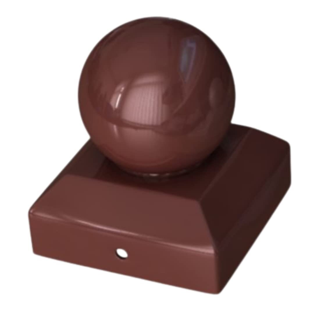 [FIXINGS DIRECT] 2x Metal Fence Post Cap (Decorative Post Cap) Round ...