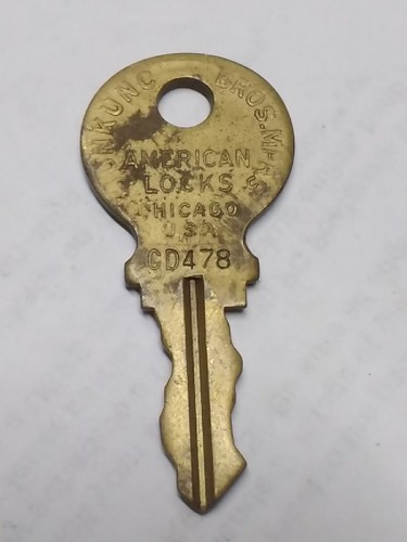American Lock Key # CD 478 CD478 original for Coin Operated Vending ...