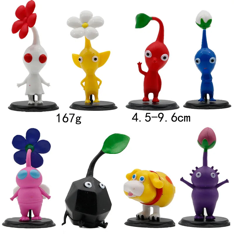 8pcs/Set Pikmin Action Figure Toy PVC Model Rock Pikmins Oatchi Dolls ...