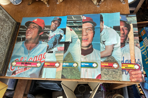 Lot of Six 1972 Topps Baseball Pin-Up Posters Davis, Melton, Oliva, and ...