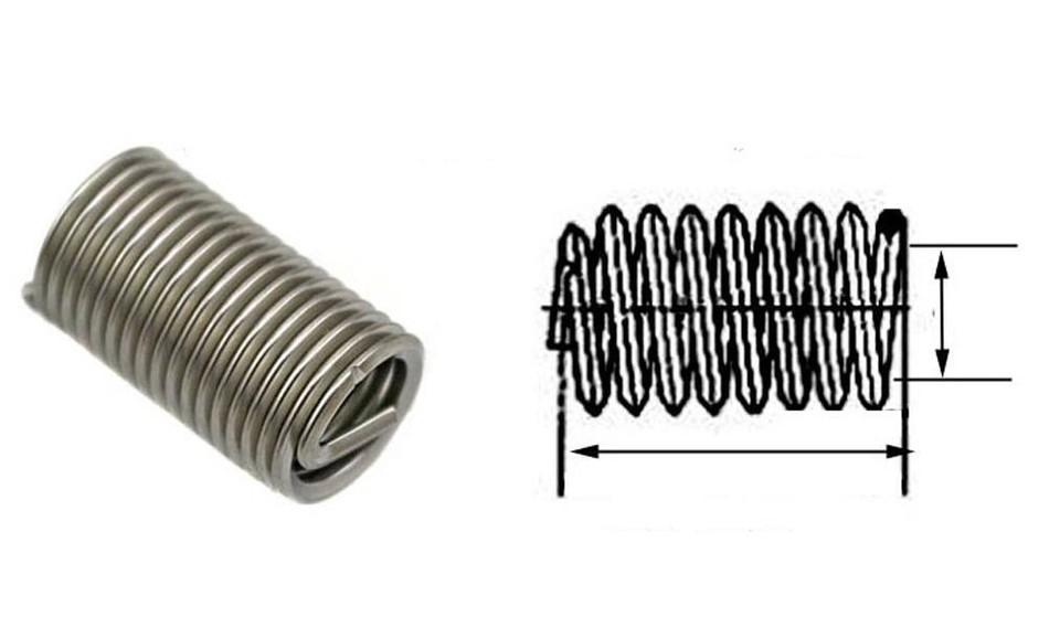 100Pcs 12-24 X 2D insert length helicoil Stainless Steel Screw Thread ...