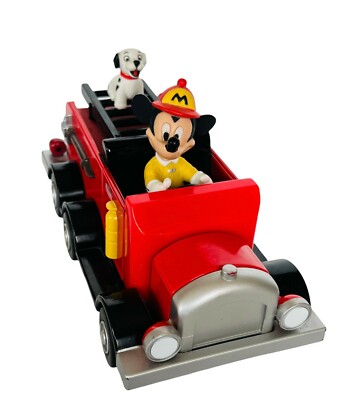Mickey Mouse Figurine Fire Engine Lucky Pongo 101 Dalmatian truck car ...