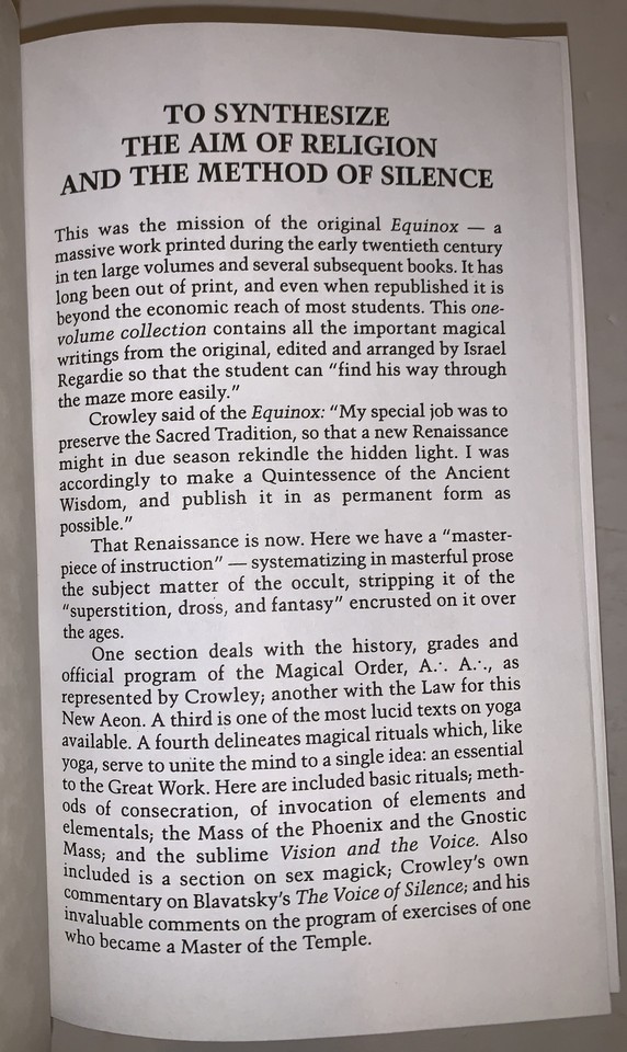 Signé Par Hymenaeus Beta, Gemmes De L'Équinoxe, Par Aleister Crowley ...
