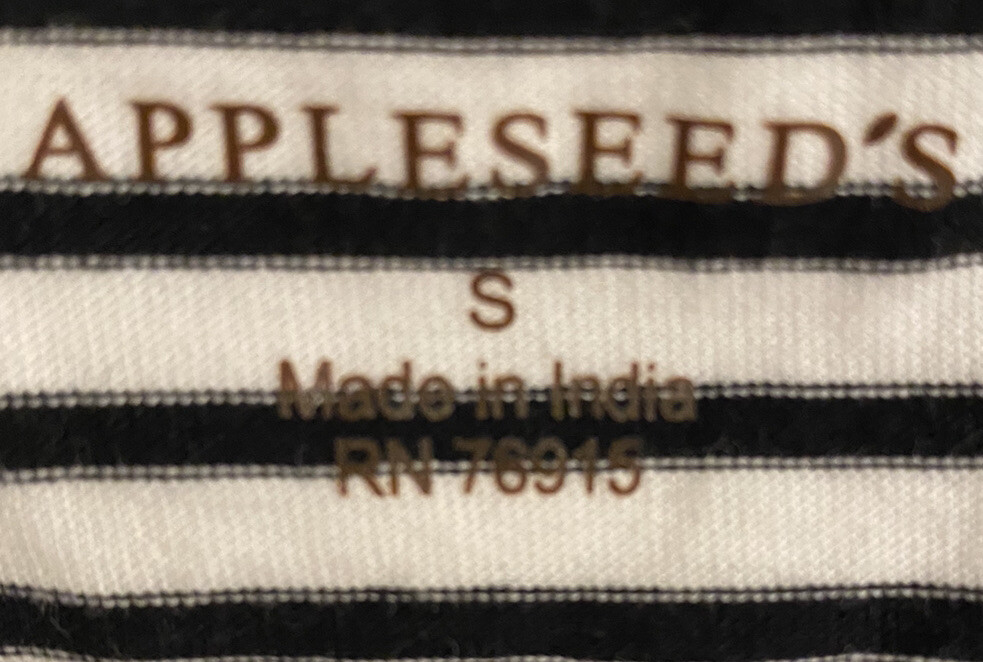 Appleseed's women's size S - small black/white striped shirt cute! | eBay