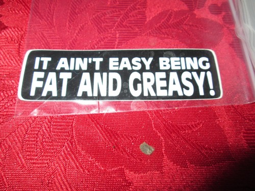 Motorcycle Sticker for Helmets or toolbox IT AIN'T EASY BEING FAT AND ...