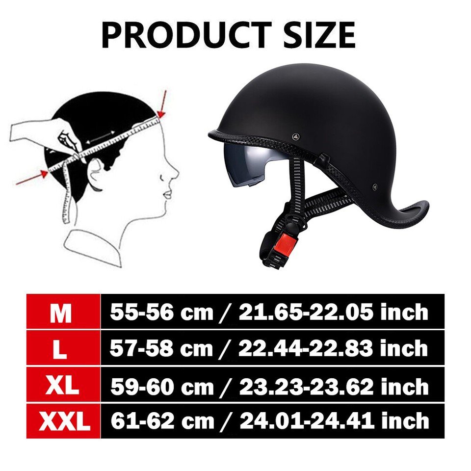 Motorcycle Half Helmet With Visor Open Face Retro Motorcycle Helmets ...