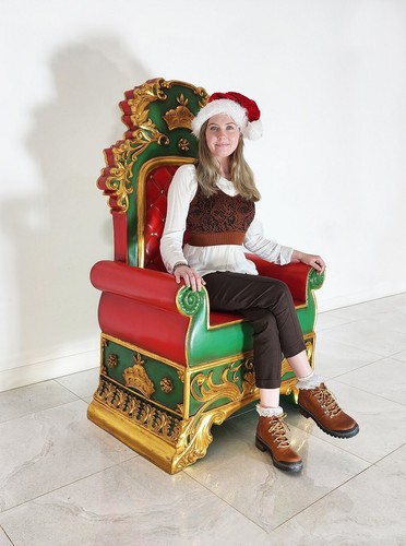 Santa Throne Chair - Christmas Decor - Red and Green - Santa Chair - | eBay