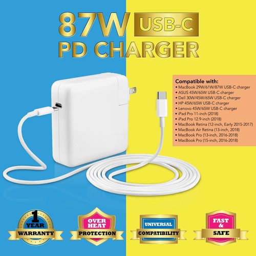 87W USB C Adapter Charger For MacBook Air 13 inch M1 New 2020 A2337 ...