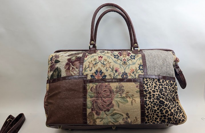 NWT VINTAGE BUENO TAPESTRY WEEKENDER TRAVEL CARPET BAG LARGE CARRYALL ...