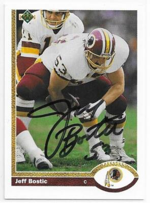 JEFF BOSTIC Autographed Signed 1991 UD Football card #695 Washington ...