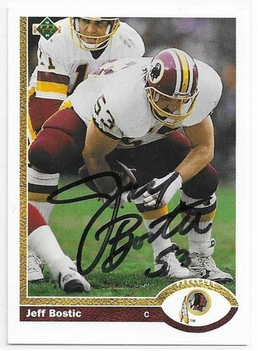 JEFF BOSTIC Autographed Signed 1991 UD Football card #695 Washington ...