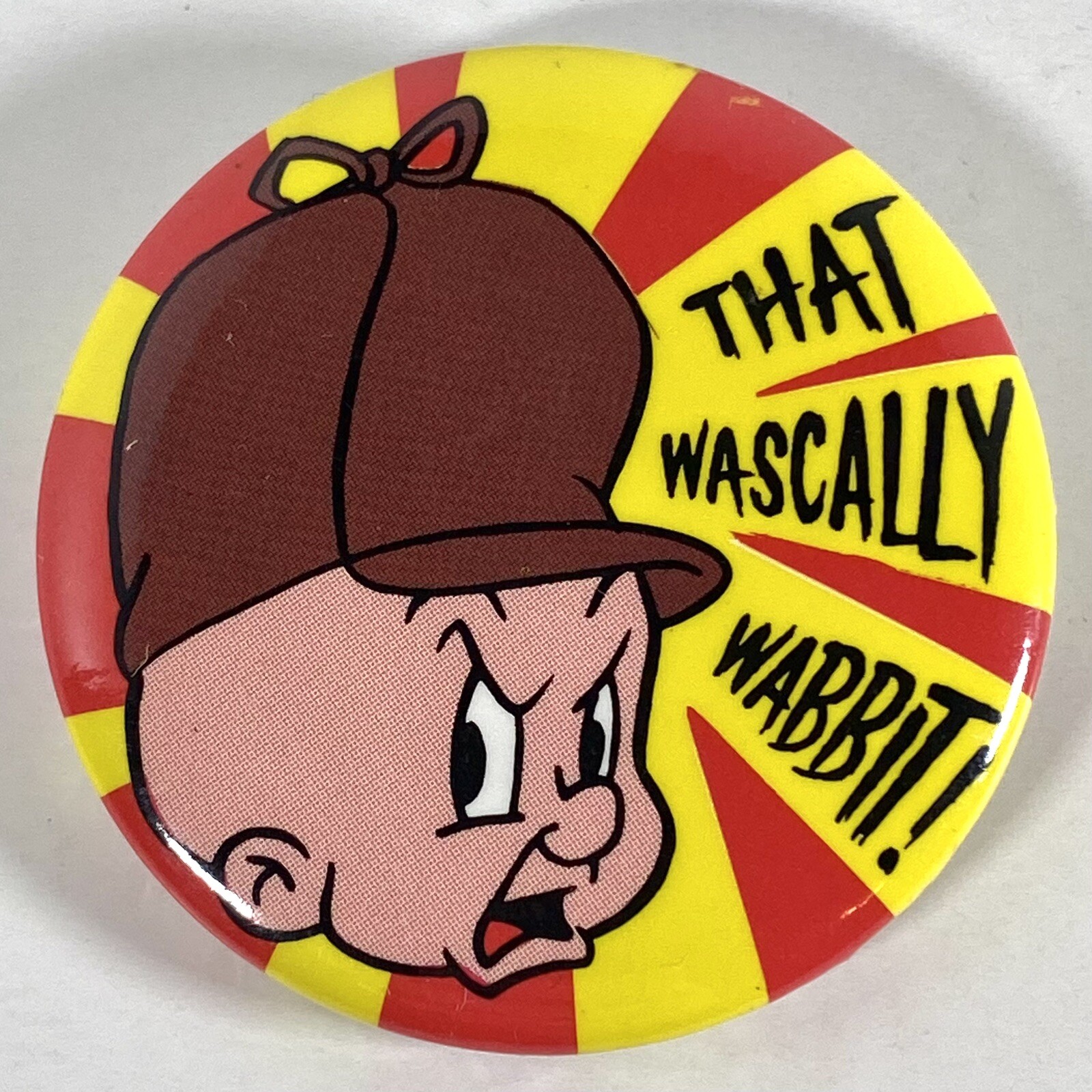 Elmer Fudd That Wascally Wabbit Bugs Bunny Vintage Button Pin 1989 ...