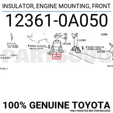 12361-0l020 Toyota Insulator Engine Mounting Front 123610L020 Genuine ...