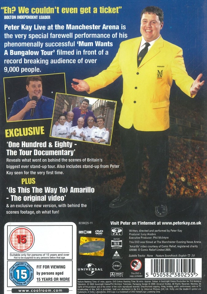 Peter Kay: Live at the Manchester Arena (2004) Special Edition DVD ...