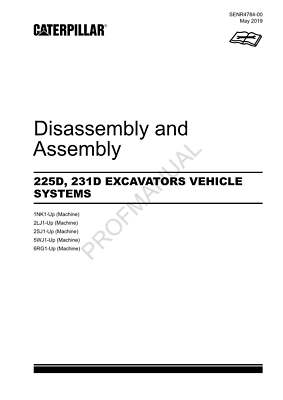 Caterpillar Cat 225D 231D EXCAVATOR VEHICLE SYSTEM Disassembly Assembly ...