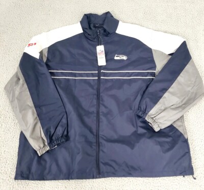 Seattle Seahawks Jacket Mens Large Blue New Dunbrooke Windbreaker Logo ...
