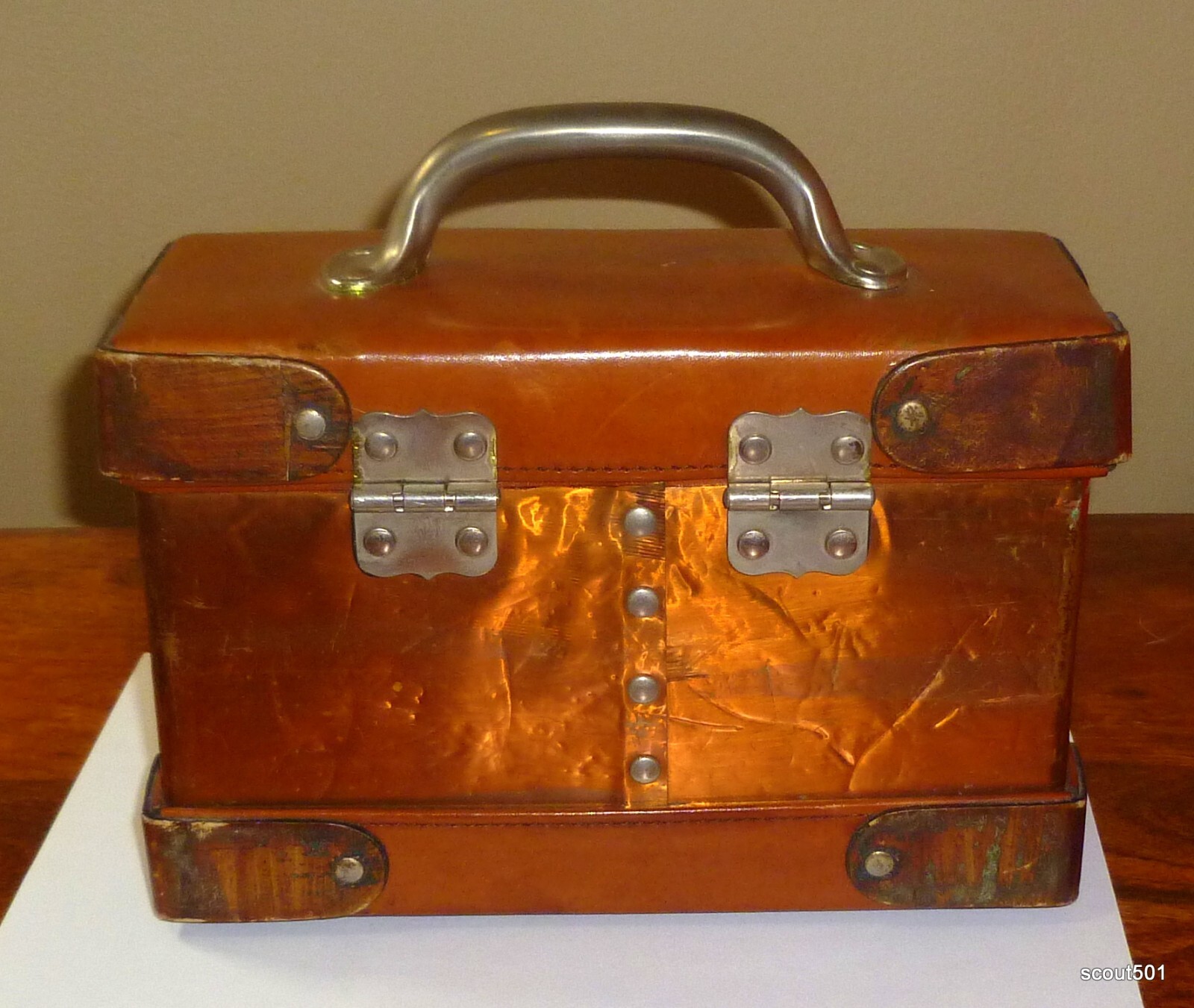 Vintage Couture Steampunk Tool Box Style Copper Leather Wood Handbag | eBay