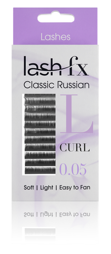 Lash FX Classic Russian Lashes L Curl 0.05 Super Fine 10mm | eBay