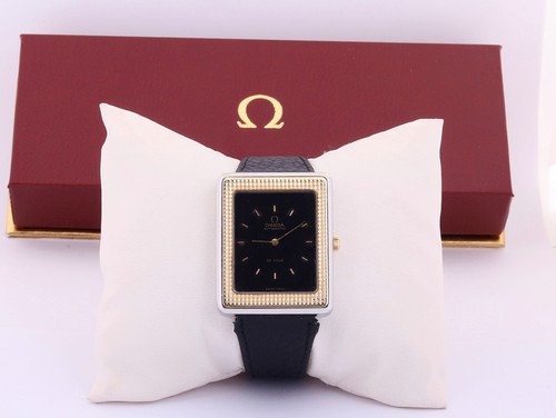 Omega Pave D’Or Deville TANK Men's Watch - Solid Gold Bezel -Automatic -W/Box | eBay