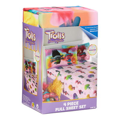 Trolls Kids Full Sheet Set, Pink, DreamWorks | eBay