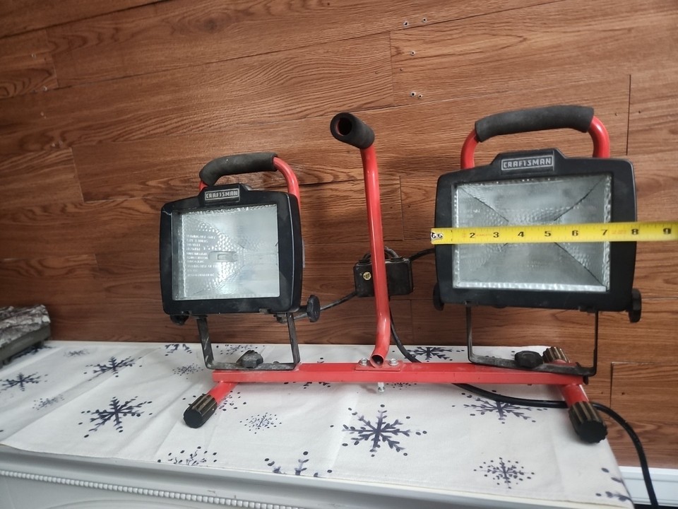 Craftsman Dual Work Light Vintage 500 Watt Tube Bulbs Tested Works ...