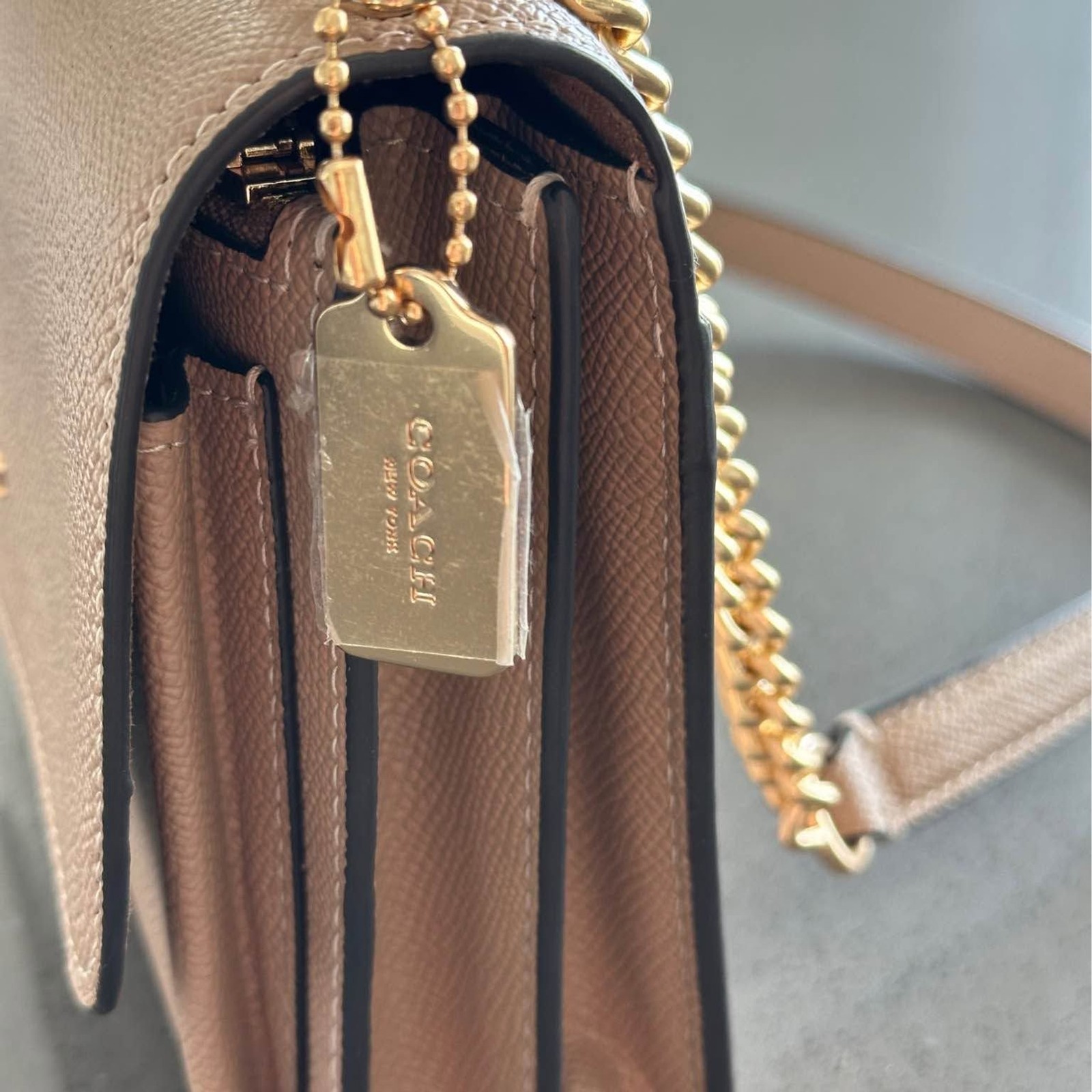 COACH Mini Klare Crossbody bag beige Gold Chain & Hardware | eBay