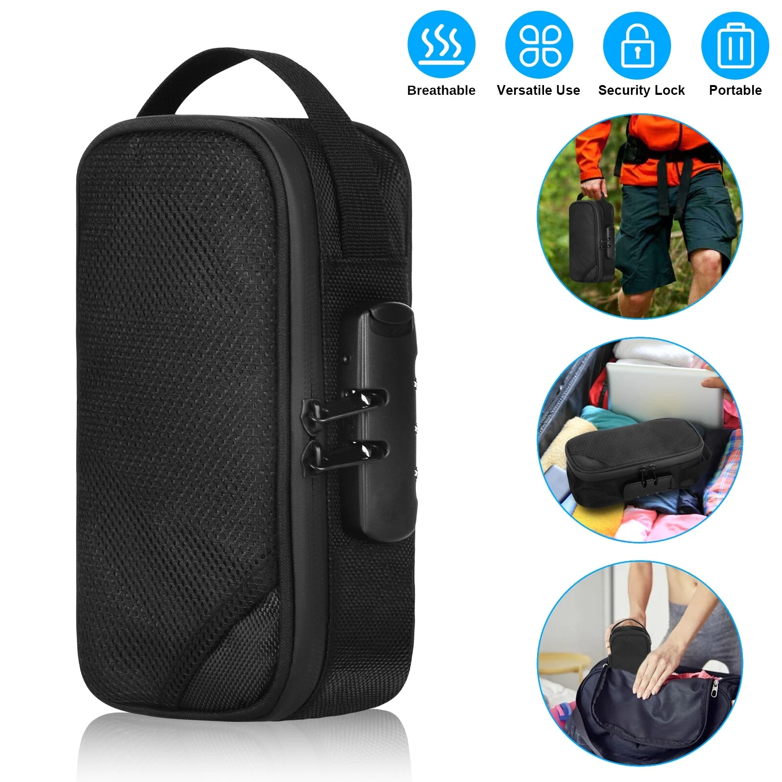 Smell Proof Stash Bag Carbon Lined stash Bag Lock Discreet Secure ...