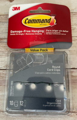 Command™ Clear Round Cord Clips, Value Pack, 17017CLR-10ES | eBay