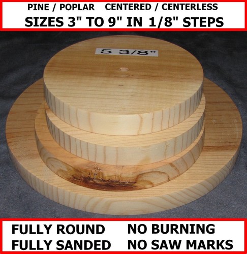 3 PCS Pine Poplar Wood Craft Circles Rounds Discs 3/4" x 3" to 9" Fully ...